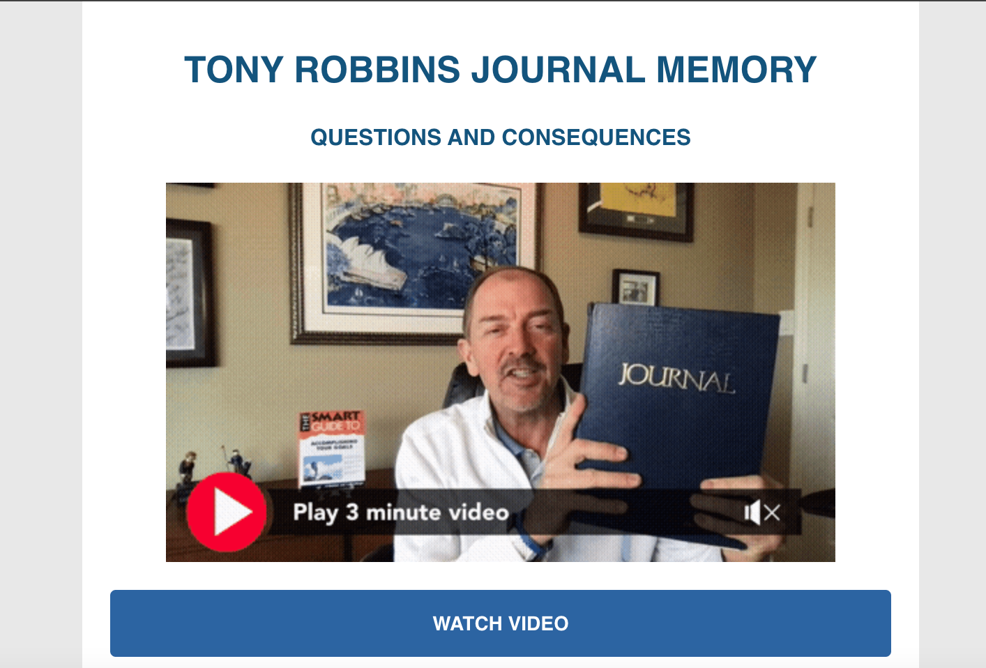 Tony Robbins Memory From my Journal - Questions and Consequences - Get ...